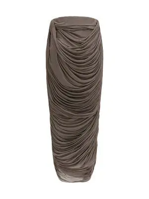 Magda Butrym Draped Silk Midi Skirt