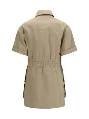 Balmain Gabardine Dress With Four Pockets And Buttons