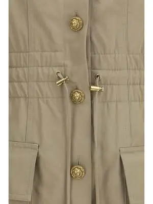 Balmain Gabardine Dress With Four Pockets And Buttons