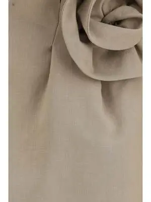 Magda Butrym Linen Mini Skirt With Floral Detail