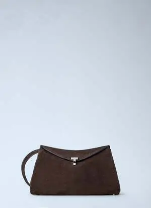 TOTEME T-lock Leather Clutch - Brown