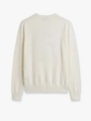 TOTEME Fine Crew Knit Wool And Silk Blend Sweater - Cream