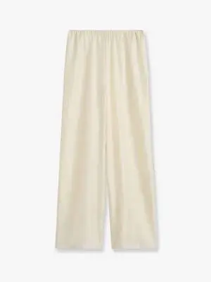 TOTEME Organic Silk Wide-leg Trousers - Cream