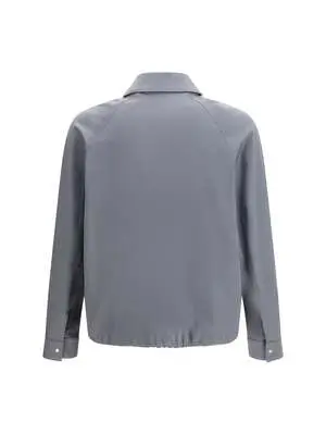 Fendi Cotton Zip-up Jacket With Ff Logo Plaque