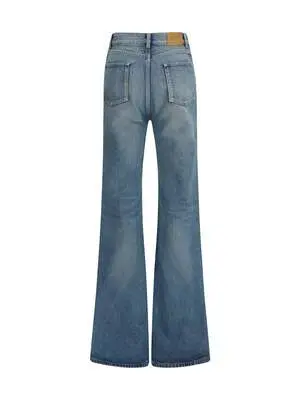 Saint Laurent Logo-motif Jeans - Blue