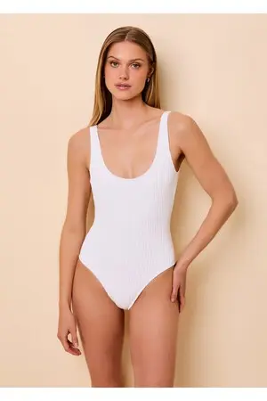 Solid & Striped Anne-marie One Piece Luxe Rib - White