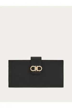 FERRAGAMO Double Gancini Continental Wallet - Red