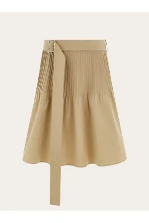FERRAGAMO Pleated Belted Knee-length Skirt - Neutral