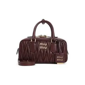 Miu Miu Matelassé Leather Handbag - Red
