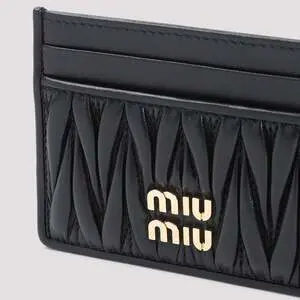 Miu Miu Lamb Leather Cardholder - Black