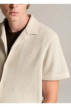 Vince Macro-waffle Cotton-blend Cabana Shirt