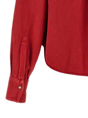 Brunello Cucinelli Cotton And Linen Shirt - Red