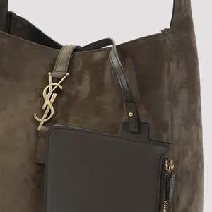 Saint Laurent Le 5 À 7 Suede Bag - Green