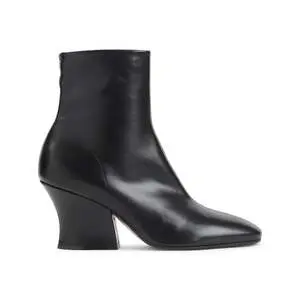JIL SANDER Lune Sculptural Block Heel Ankle Boots - Black