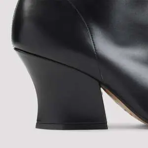 JIL SANDER Lune Sculptural Block Heel Ankle Boots - Black