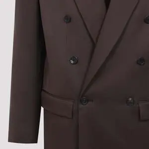 Saint Laurent Double-breasted Peak Lapel Jacket - Brown