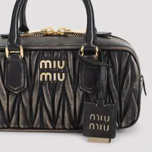 Miu Miu Lamb Leather Shoulder Bag - Brown
