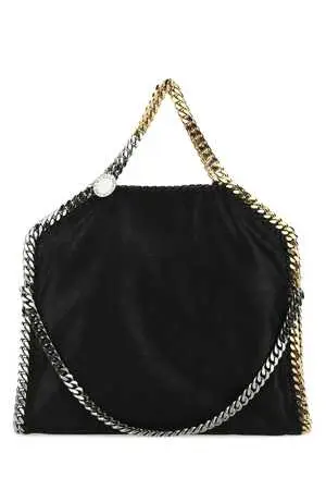 Stella McCartney Shaggy Deer Falabella Fold Over Handbag - Black