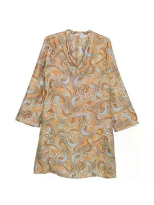 Malìparmi Abstract Print Silk Dress