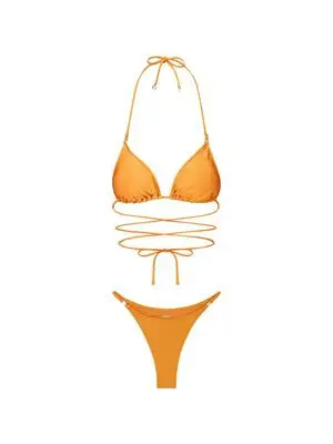 DAZE DAYZ Tangelo Wrap-around Triangle Bikini - Orange