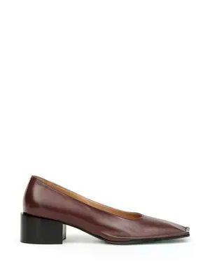 MAISON MARGIELA Piped Square-toe Pumps - Brown