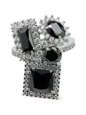 MAISON MARGIELA Zirconia Embellished Cluster Rings - Silver