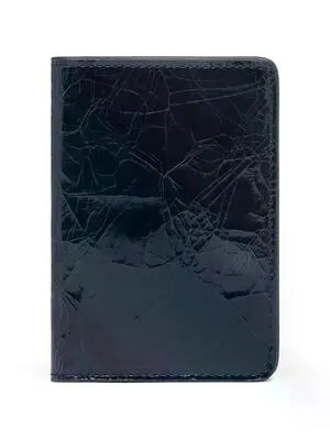 MAISON MARGIELA Four Stitches Crackled Card Holder - Blue