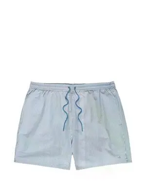 Calvin Klein Striped Seersucker Swim Shorts - Blue