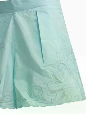 JULIET DUNN Embroidered Scallop Shorts - Blue