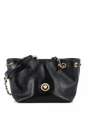Versace Medusa Icon Chain Leather Mini Tote Bag - Black