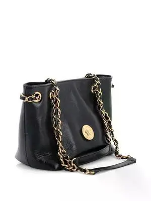 Versace Medusa Icon Chain Leather Mini Tote Bag - Black