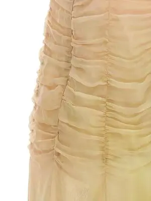 GIOVANNI BEDIN Smocked Silk-chiffon Dress