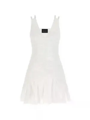 GIOVANNI BEDIN Cotton Smock Effect V-neck Sleeveless Mini Dress