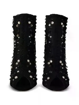 Dolce & Gabbana Embellished Peep-toe Ankle Boots