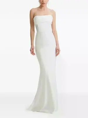 FRAMBOISE Lyris Strapless Draped Maxi Dress