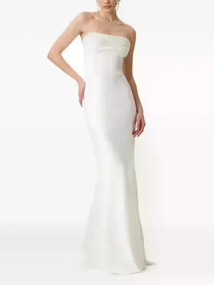 FRAMBOISE Lyris Strapless Draped Maxi Dress