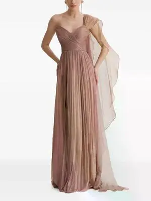FRAMBOISE One-shoulder Pleated Maxi Dress