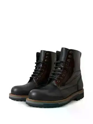 Dolce & Gabbana Two-tone Leather Lace-up Boots