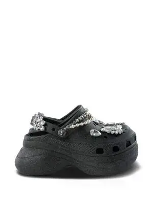 CROCS Bae Wedding Crystal-embellished Faux-pearl Mules - Black