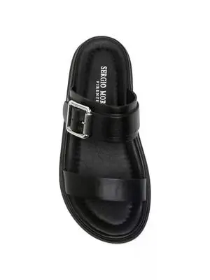 SERGIO MORETTI FIRENZE Buckle-fastening Leather Sandals - Black