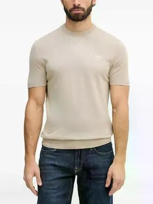Guess Logo Embroidered Short-sleeve Sweater
