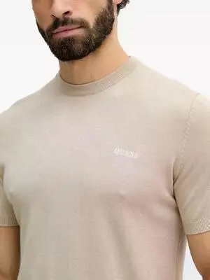 Guess Logo Embroidered Short-sleeve Sweater