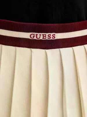 Guess Pleated Mini Skirt With Logo Waistband