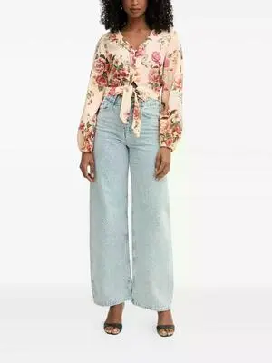 Guess Floral Print V-neck Blouse
