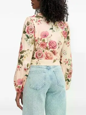 Guess Floral Print V-neck Blouse