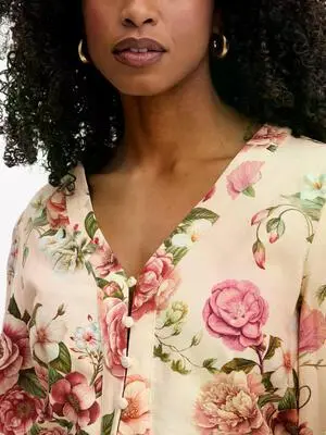 Guess Floral Print V-neck Blouse