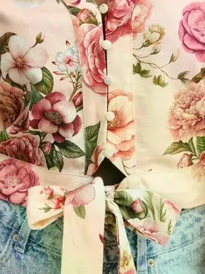 Guess Floral Print V-neck Blouse