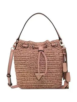 Guess Ofelia Interwoven Bucket Bag - Pink