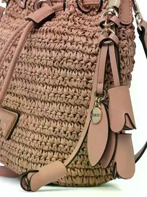 Guess Ofelia Interwoven Bucket Bag - Pink