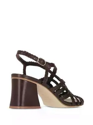 LA ROSE Woven Cage Sandals